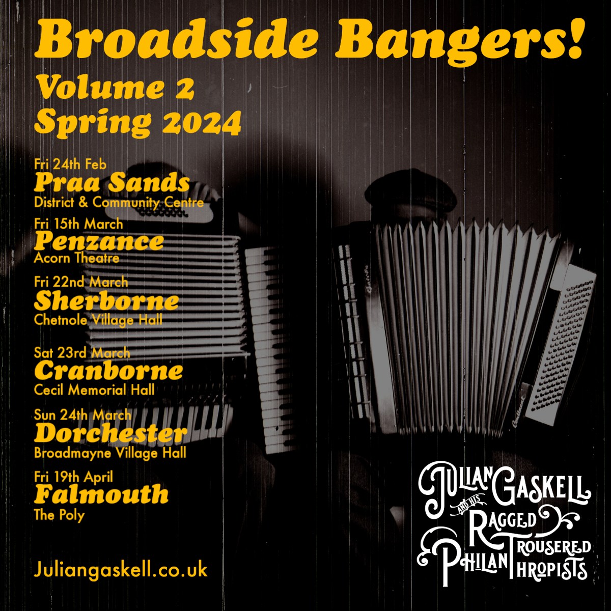 Broadside Bangers Spring 2024 Tour! – Julian Gaskell & his Ragged ...